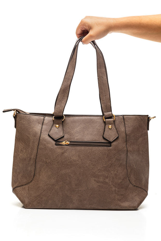 Bolsa Luxcel Feminina Tote Bag Alça Dupla Bg72707 Marrom