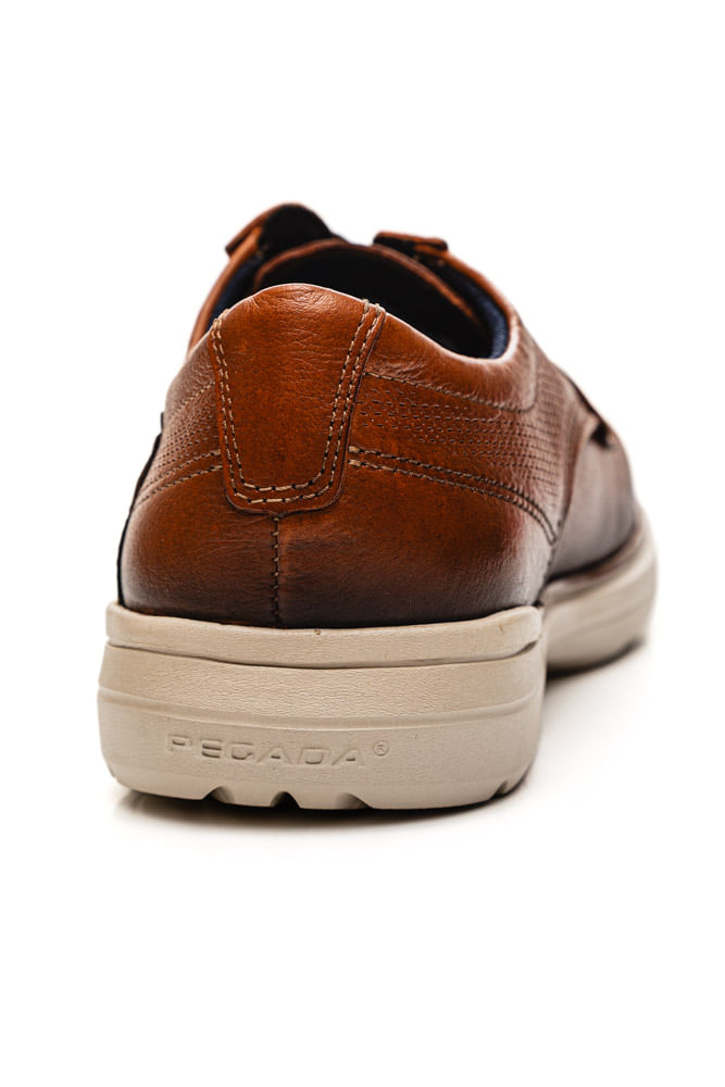 Sapato Pegada Casual Masculino Em Couro 126602-02 Caramelo - Pittol