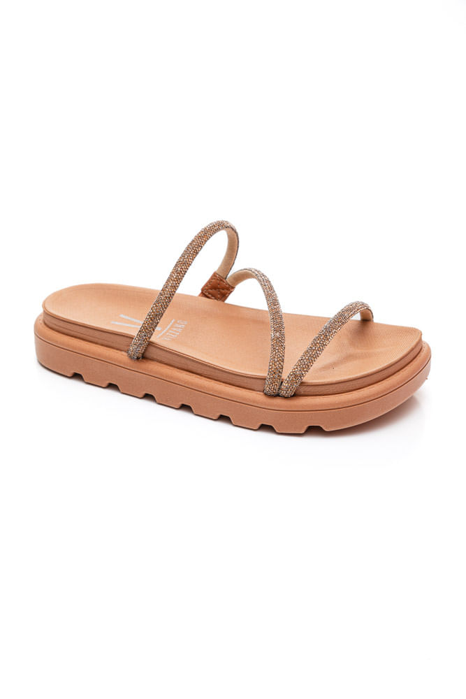 Chinelo Vizzano Rasteiro Feminino Strass 6459 Cobre