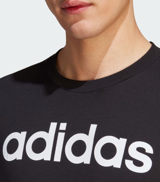 Camiseta Adidas Essentials Linear Embroidered Logo Masculina Ic9274 Preto