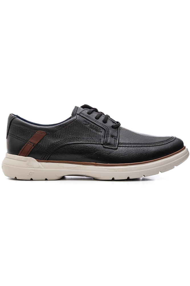 Sapato Pegada Casual Masculino Em Couro 126602-01 Preto