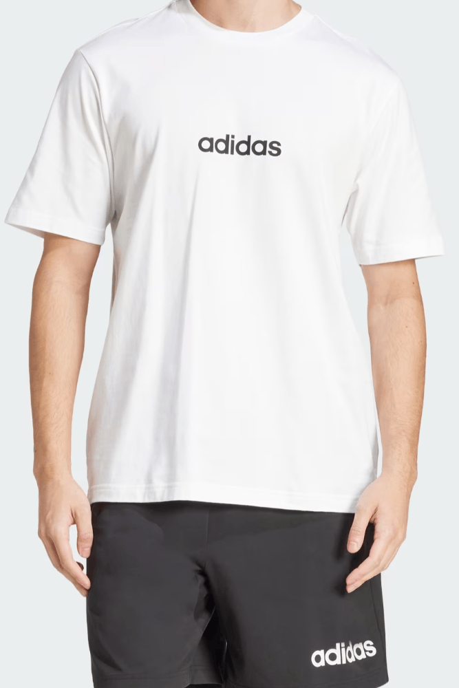 Camiseta Adidas Essentials Linear Single Jersey Masculina Je9000 Branco